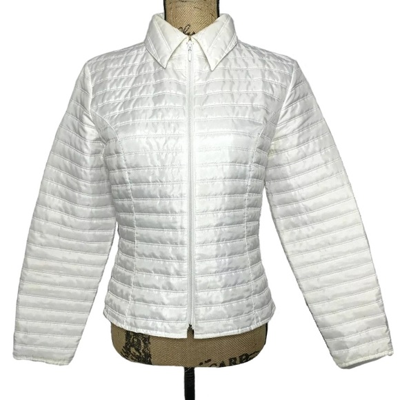 Anne Fontaine | Jackets & Coats | Anne Fontaine White Quilted Zip Up ...